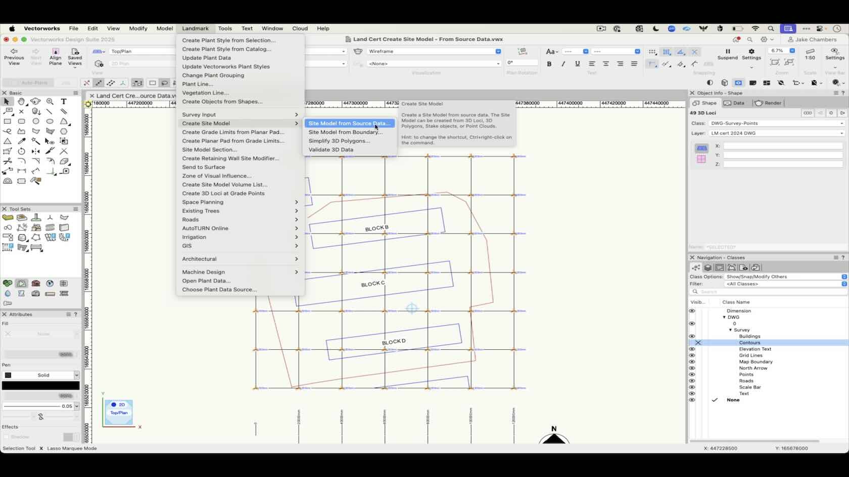 Create Site Model Command Create Site Model From Source Data 2025 Vectorworks University